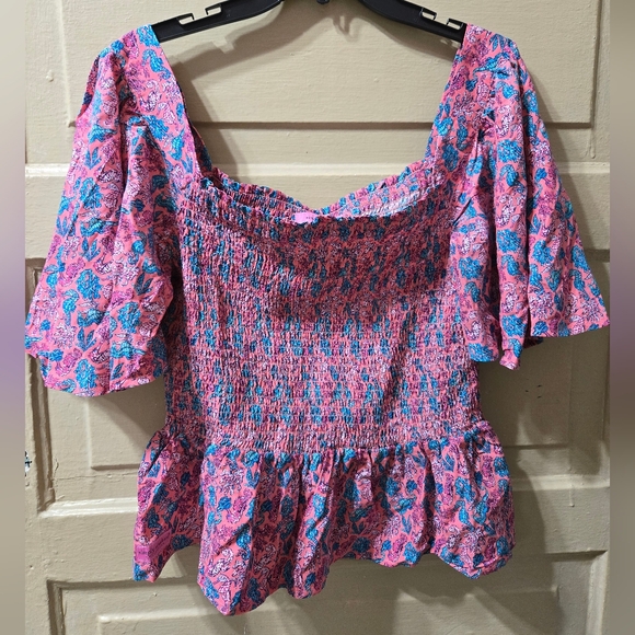Simply Southern | Tops | Simply Southern Shirred Smocked Seahorse Coral ...